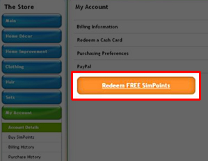 Riscattare Simpoints - SimsCri Simpedia